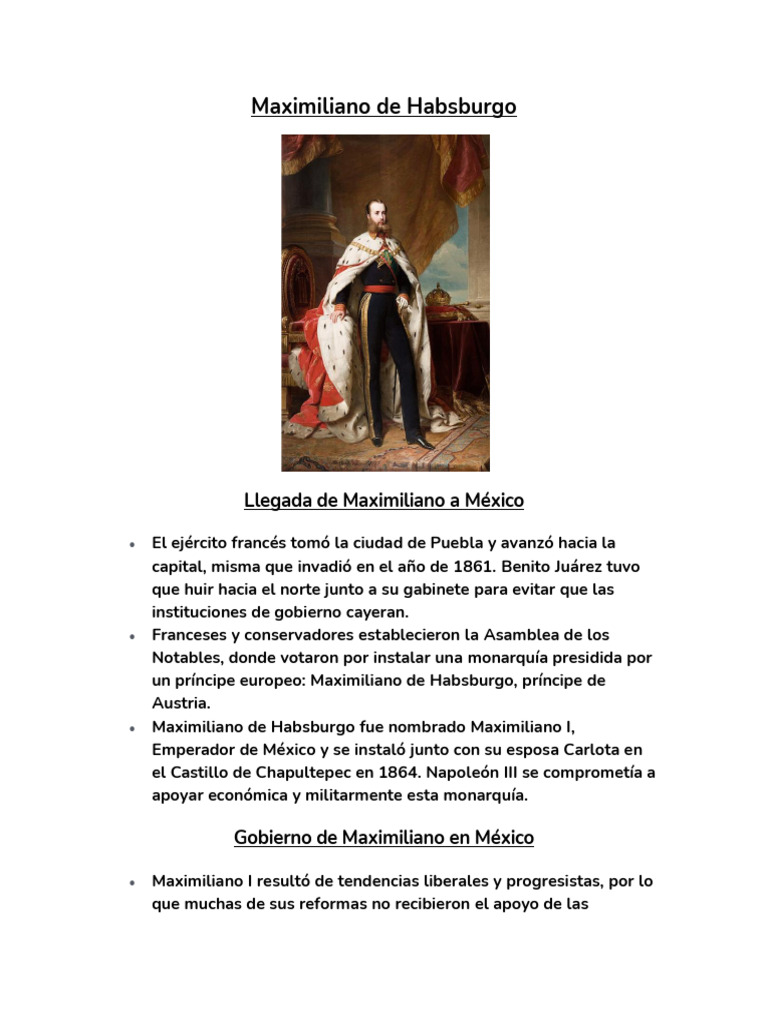 Maximiliano de Habsburgo: Emperador de México | PDF