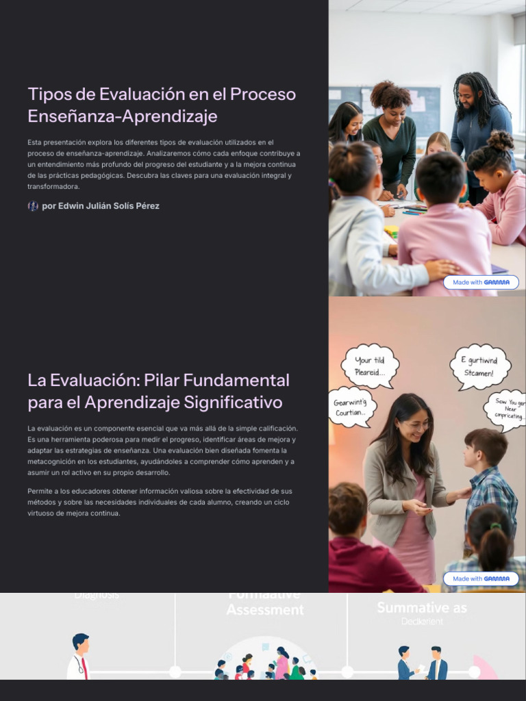Tipos de Evaluacion en El Proceso Ensenanza Aprendizaje | PDF | Evaluación | Enseñando