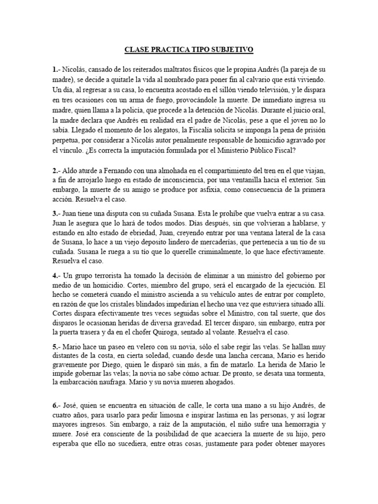 Clase Práctica Tipo Subjetivo | PDF