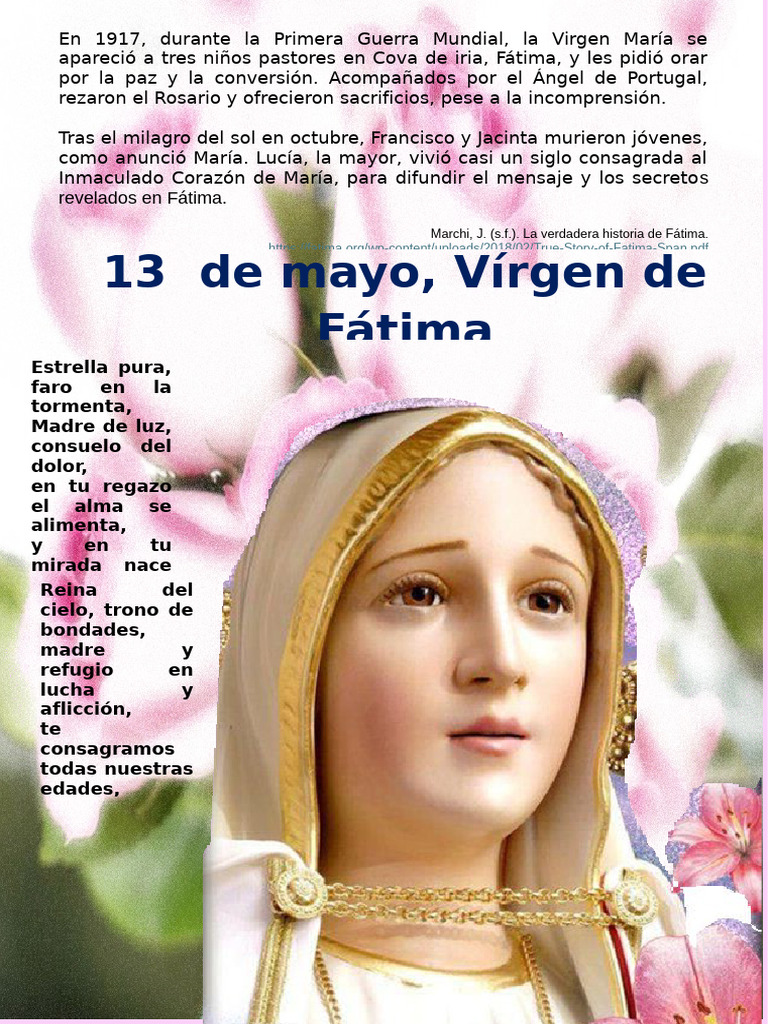 Panel Mayo - Virgen de Fátima | PDF
