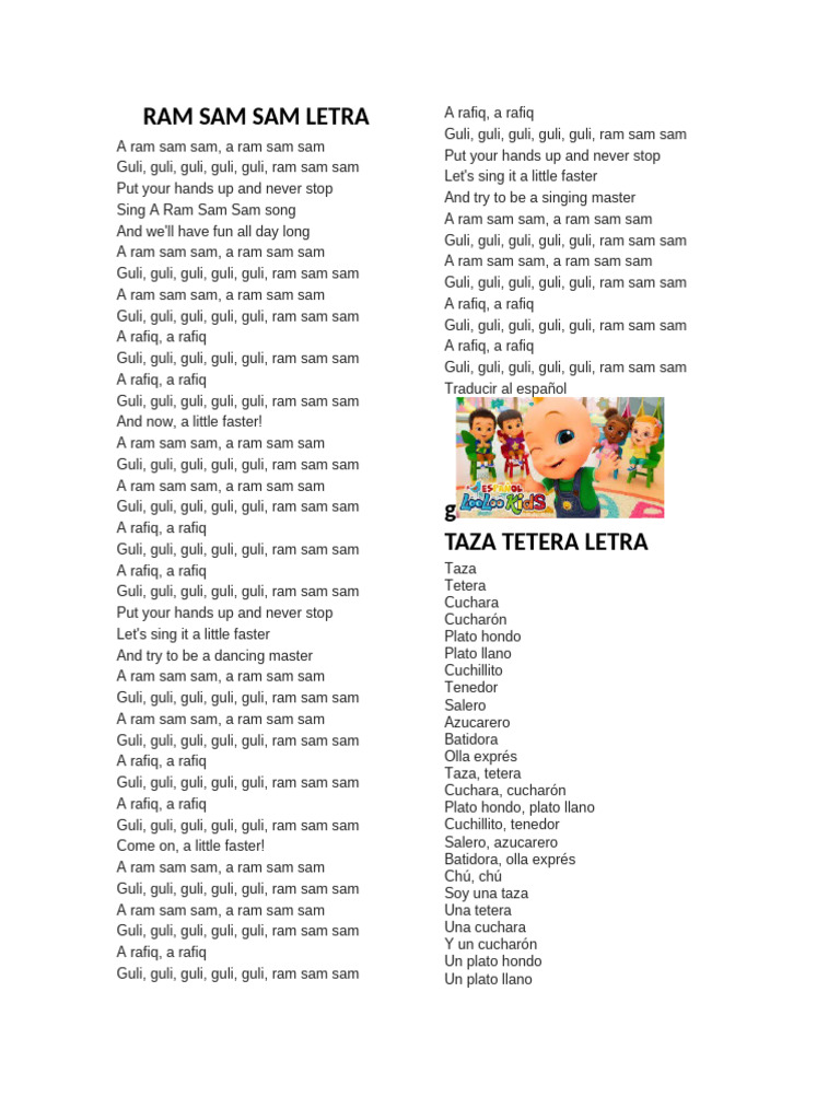 Ram Sam Sam Letra | PDF
