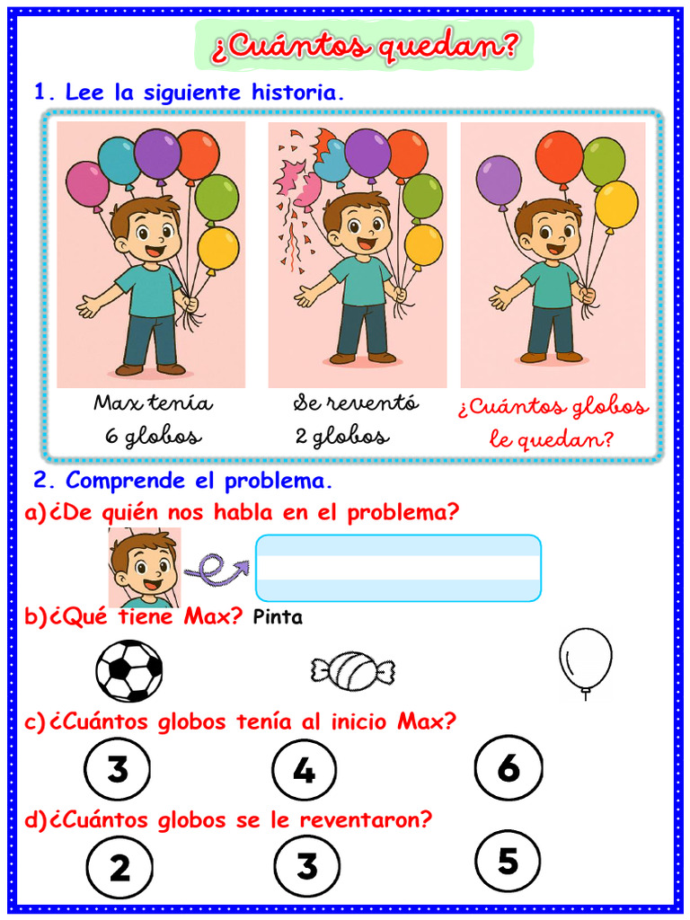 Problemas de resta para niños | PDF