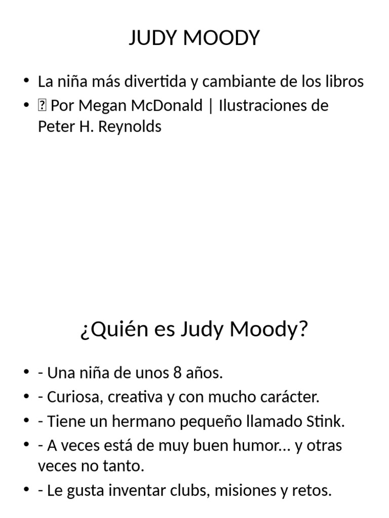 Judy Moody Presentacion | PDF