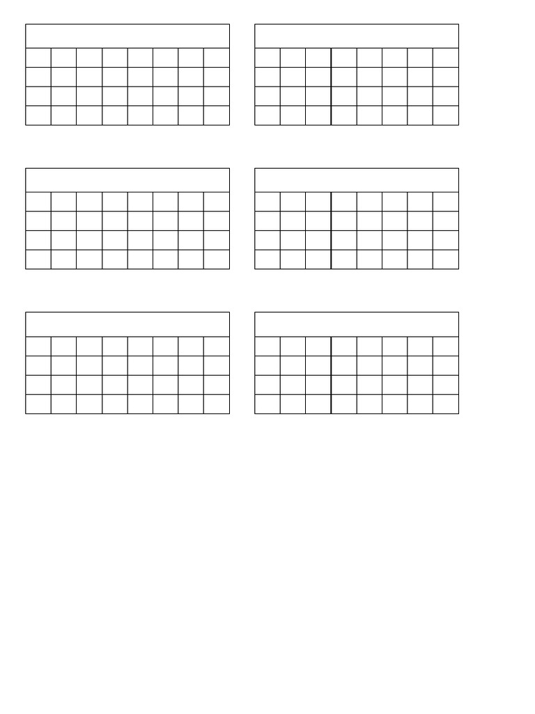 Formatted Tables A To F Portrait | PDF