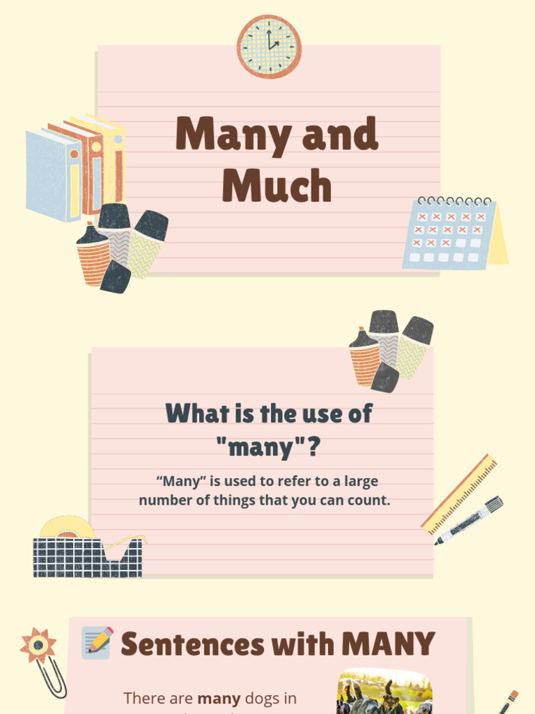 Uso y Significado de Los Quantifiers Many and Much Canvas | PDF