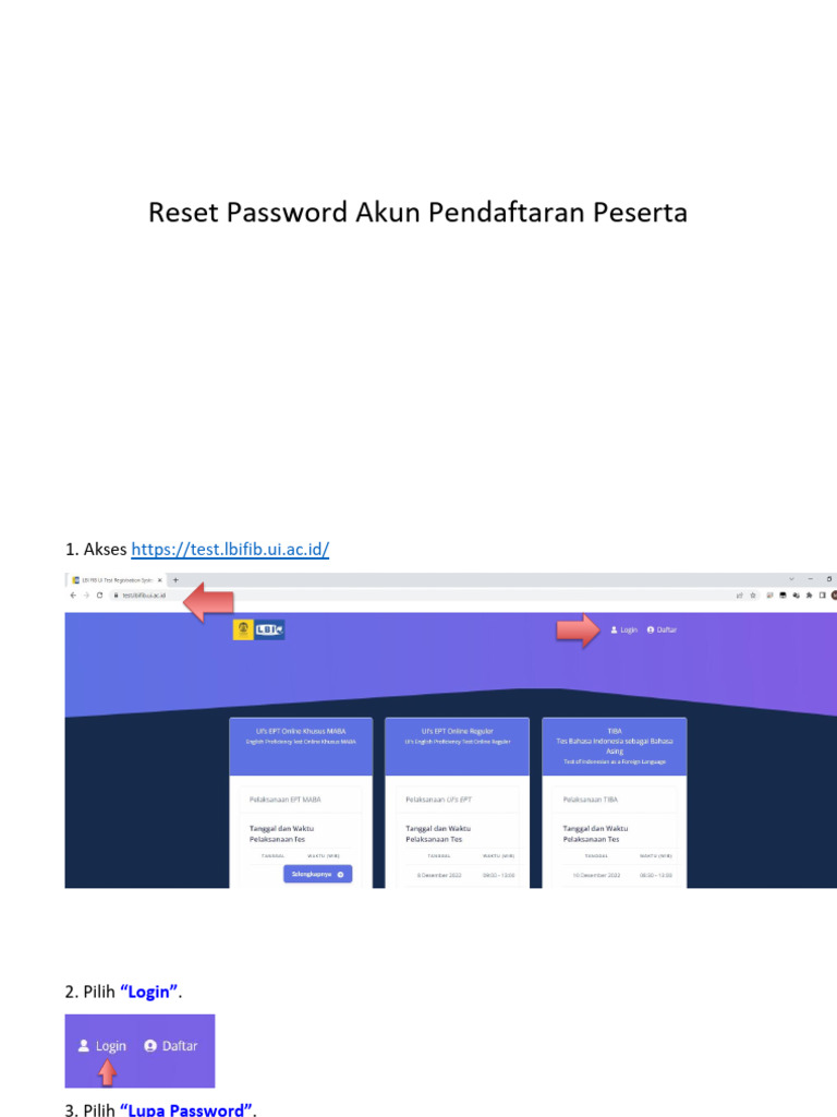 Panduan Login dan Reset SEB | PDF