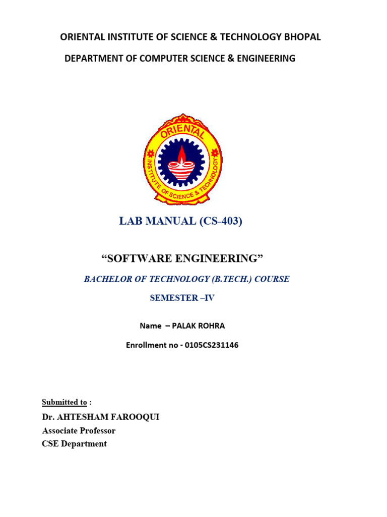 CS-403 S.E LabManual Jan-June 2025 | PDF | Class (Computer Programming ...