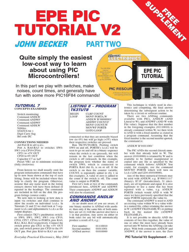 Everyday Practical Electronics - EPE PIC Tutorial Vol 2 Part II | PDF ...