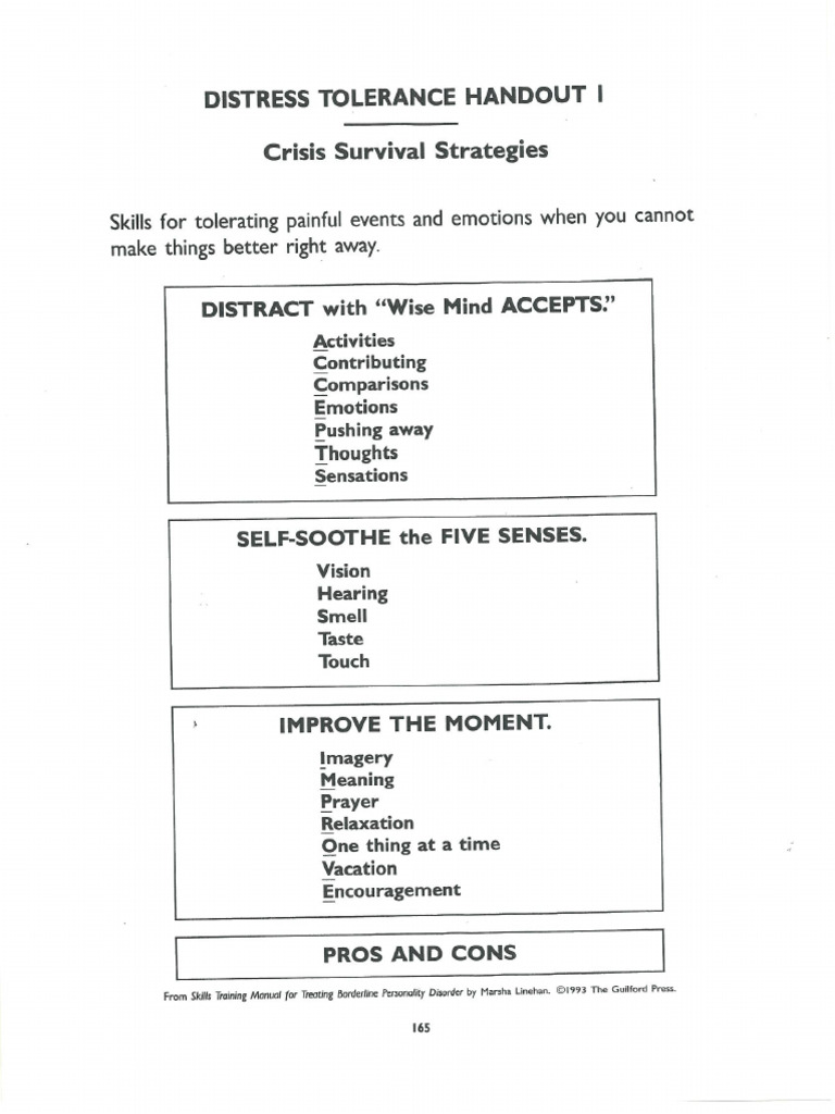 DBT Distress Tolerance Handouts | PDF