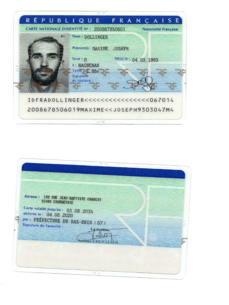 CNI - DOLLINGER Maxime Recto-Verso - Compressed | PDF