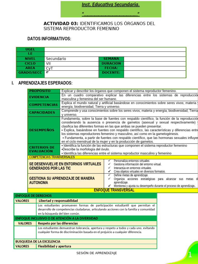 B-4º Ses Act 3-Cyt-Und 5 | PDF | Reproducción | Sistema reproductivo