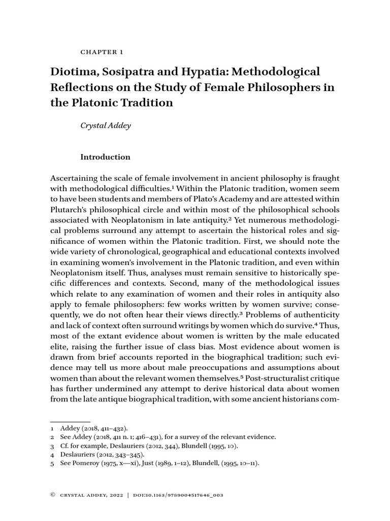 Diotima and Women in Platonic Philosophy | PDF | Symposium (Plato ...