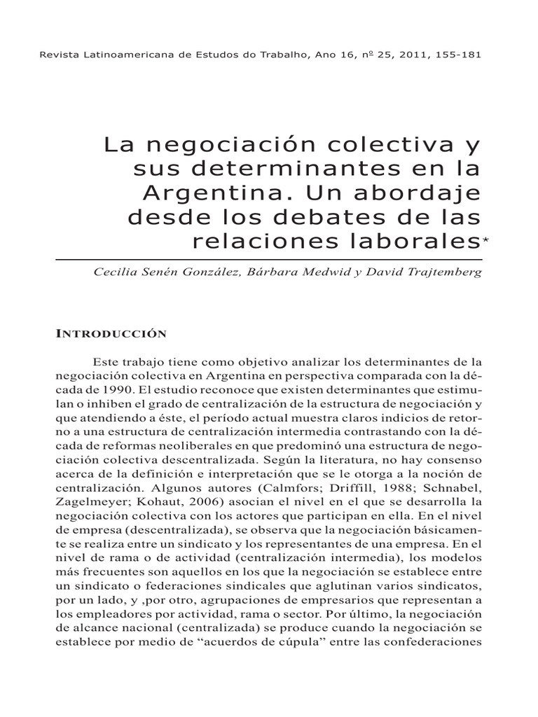 Senén González, Medwid y Trajtemberg - La Negociación Colectiva y Sus ...