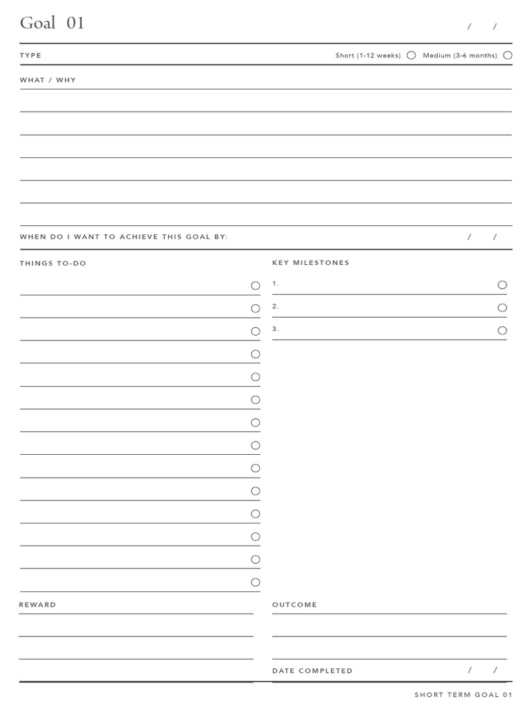 3 Goals Annually Minimalist | PDF