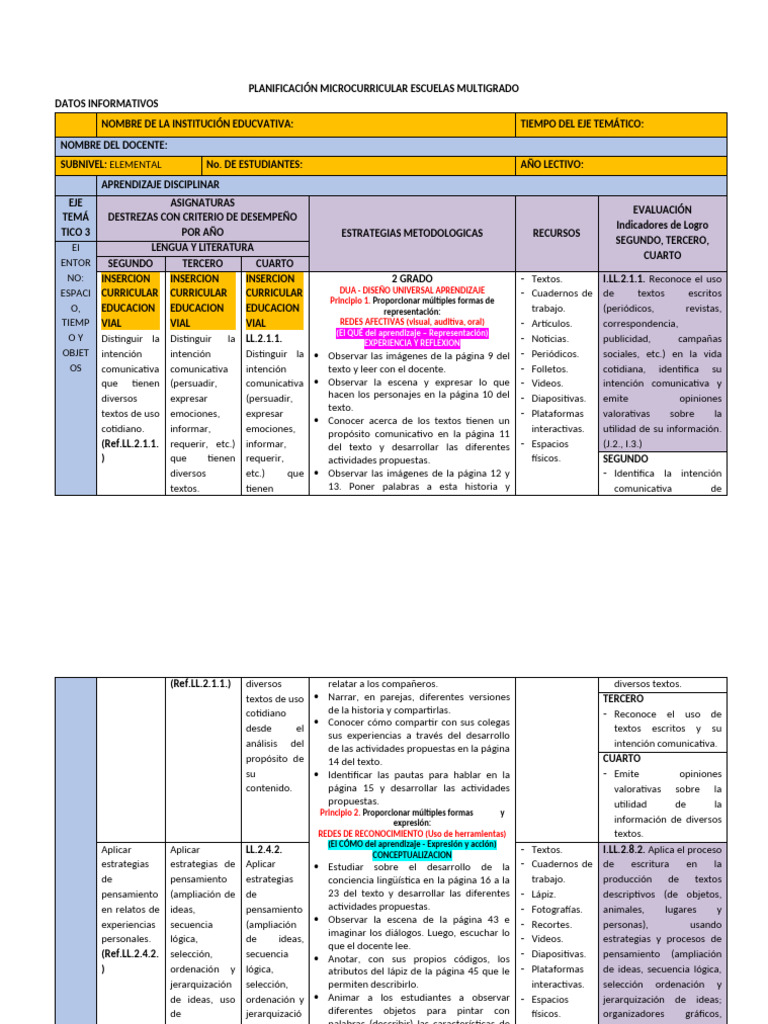 Eje 3 Elemental Plan Micro Multigrado 47 | PDF | Aprendizaje | Sustracción