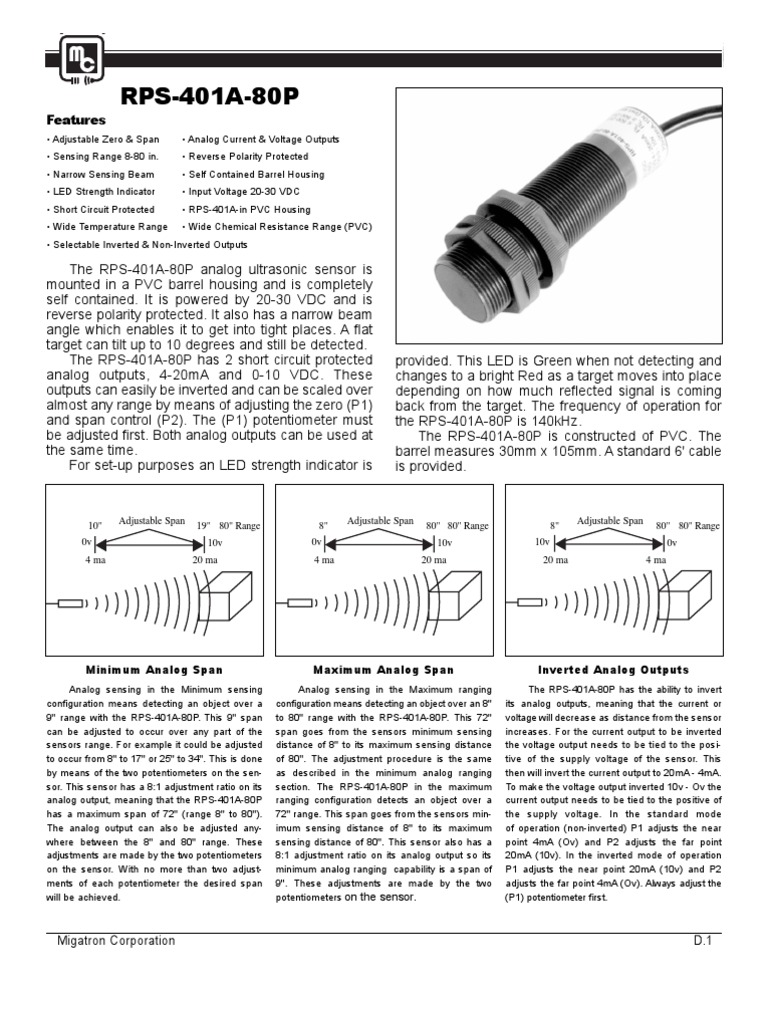 RPS-401A-80P: Features | PDF | Sensor | Power Supply