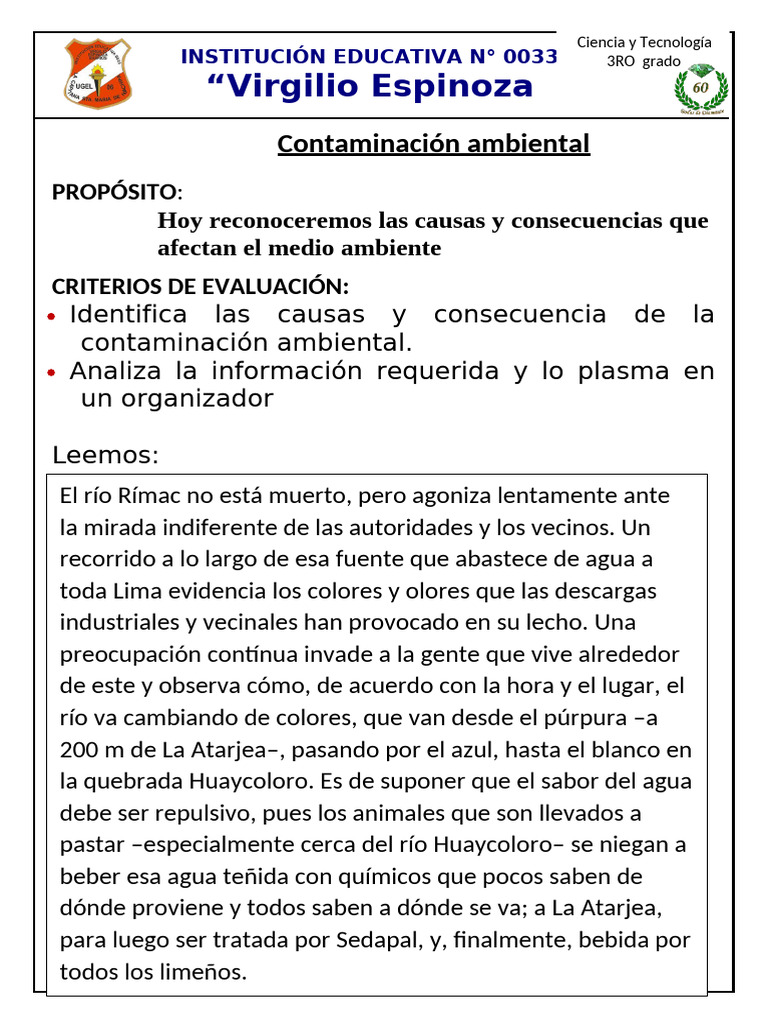 Causas y Consecuencias de la Contaminación | PDF
