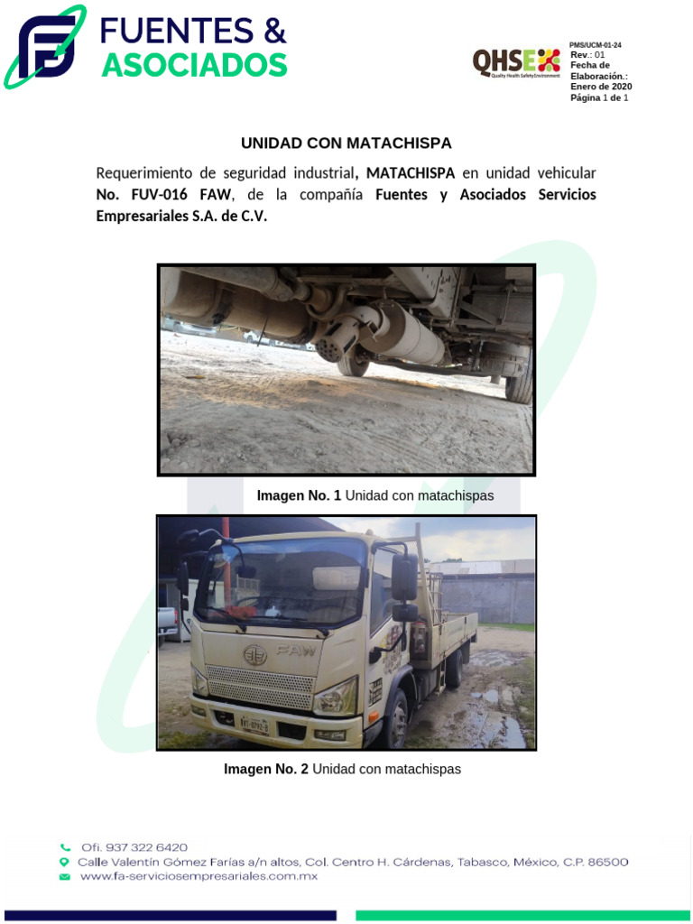 Unidad Vehicular con Matachispas | PDF