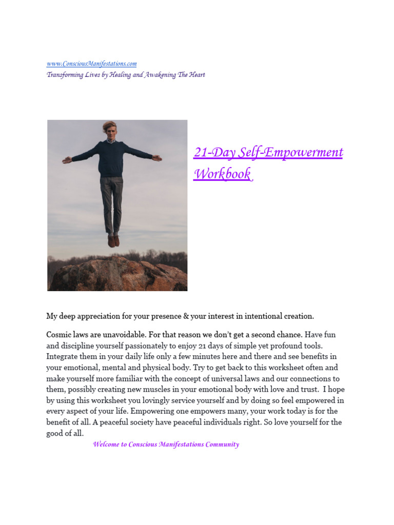 21 Day Self Empowerment Workbook | PDF | Meditation | Love