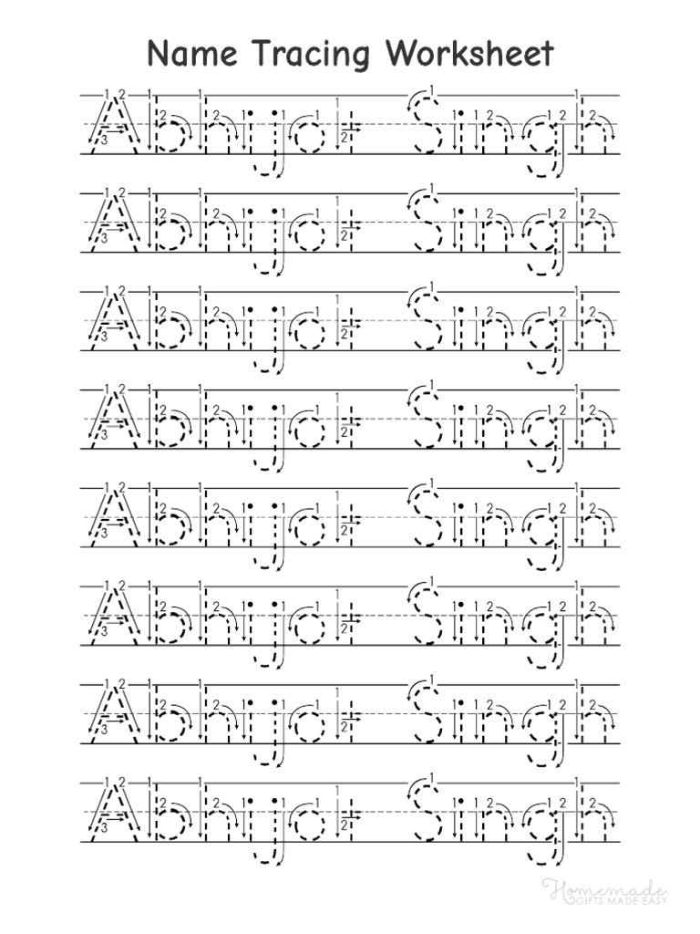 Name Tracing Worksheet | PDF