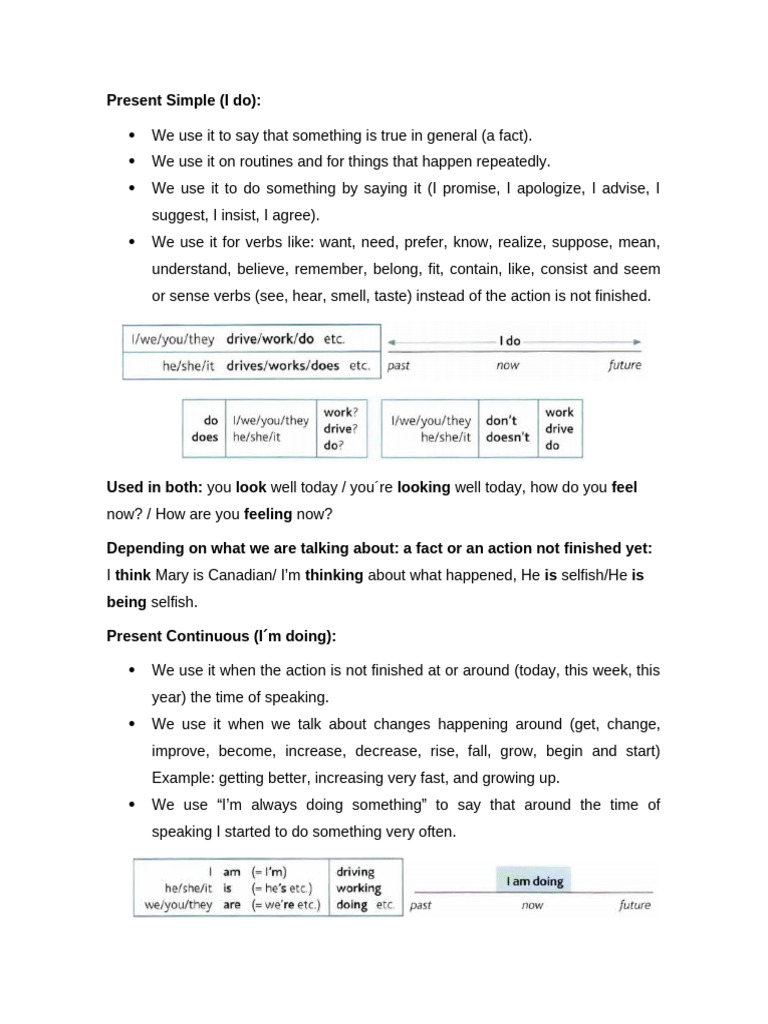Understanding English Tenses: Present Forms | PDF