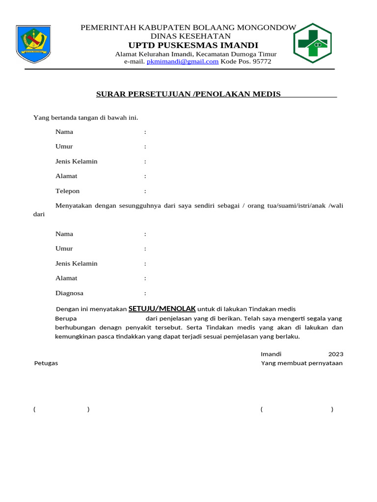 Persetujuan Medis | PDF