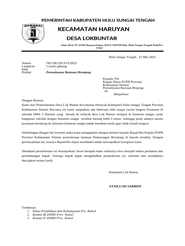 Permohonan Bronjong | PDF