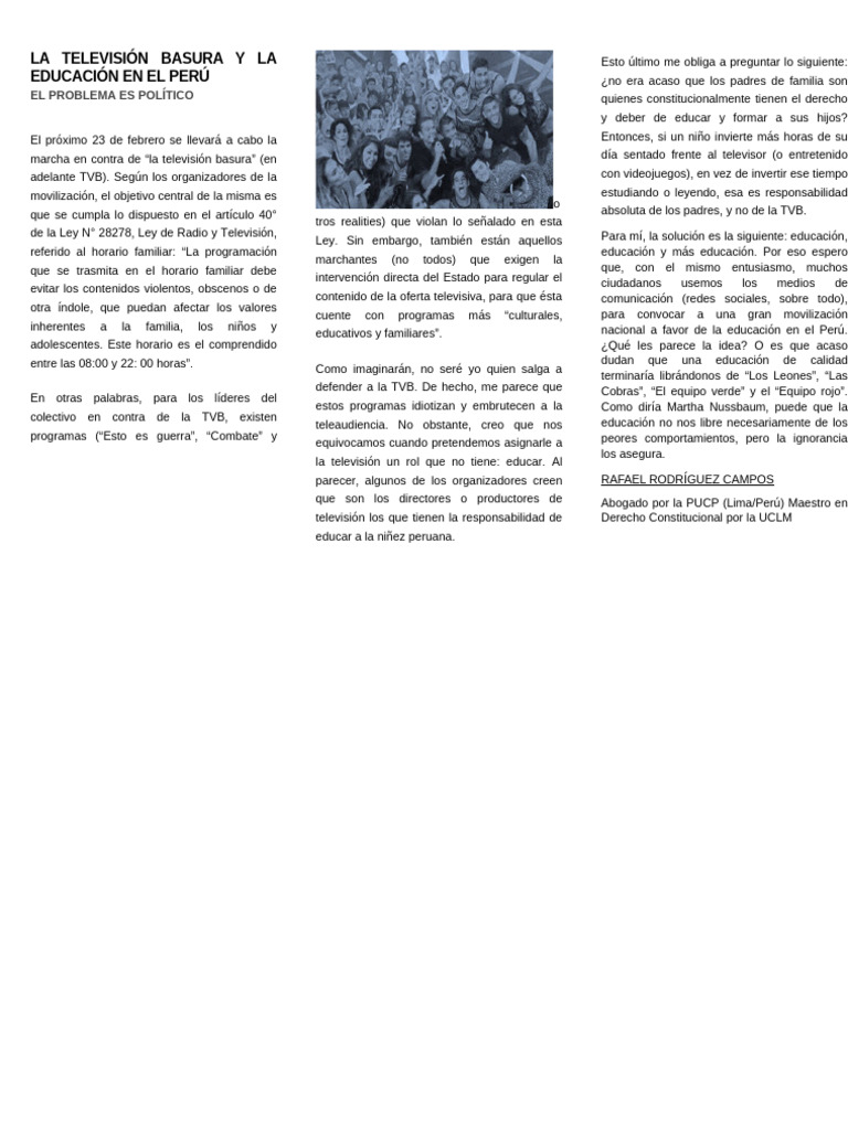 Ejemplo de Columna Periodística 3° | PDF