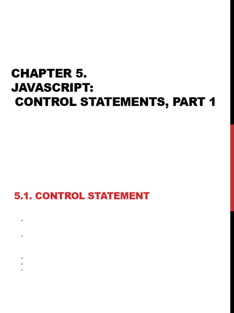 Chapter 5 - Javascript Control Statements - 1 | PDF | Boolean Data Type | Control Flow