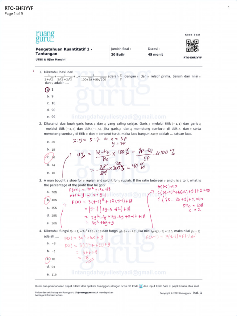 Latihan Soal PK | PDF