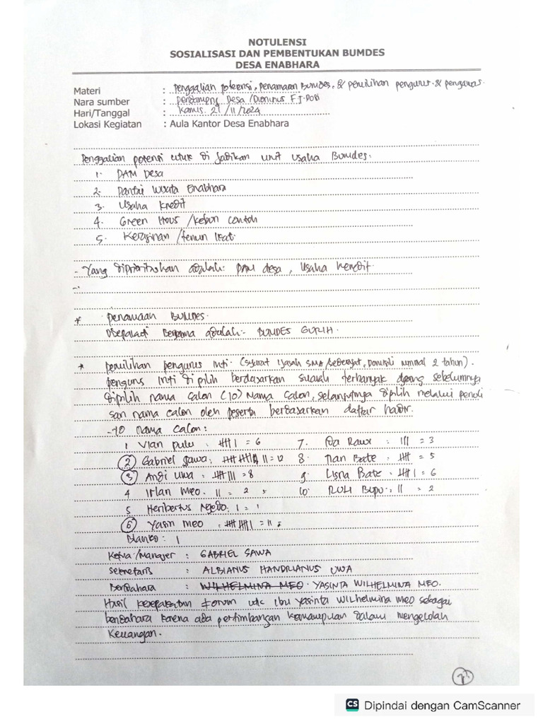 Notule Penggalian Potensi | PDF