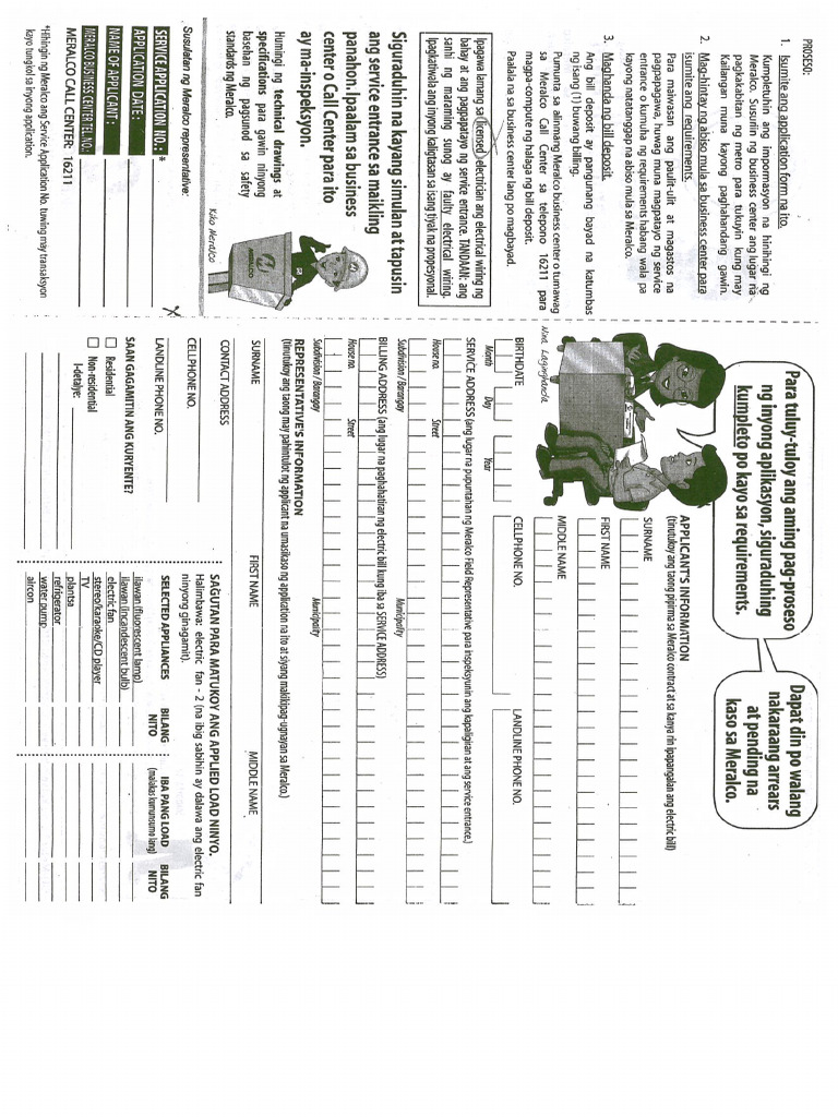 Meralco Application Form (New) | PDF