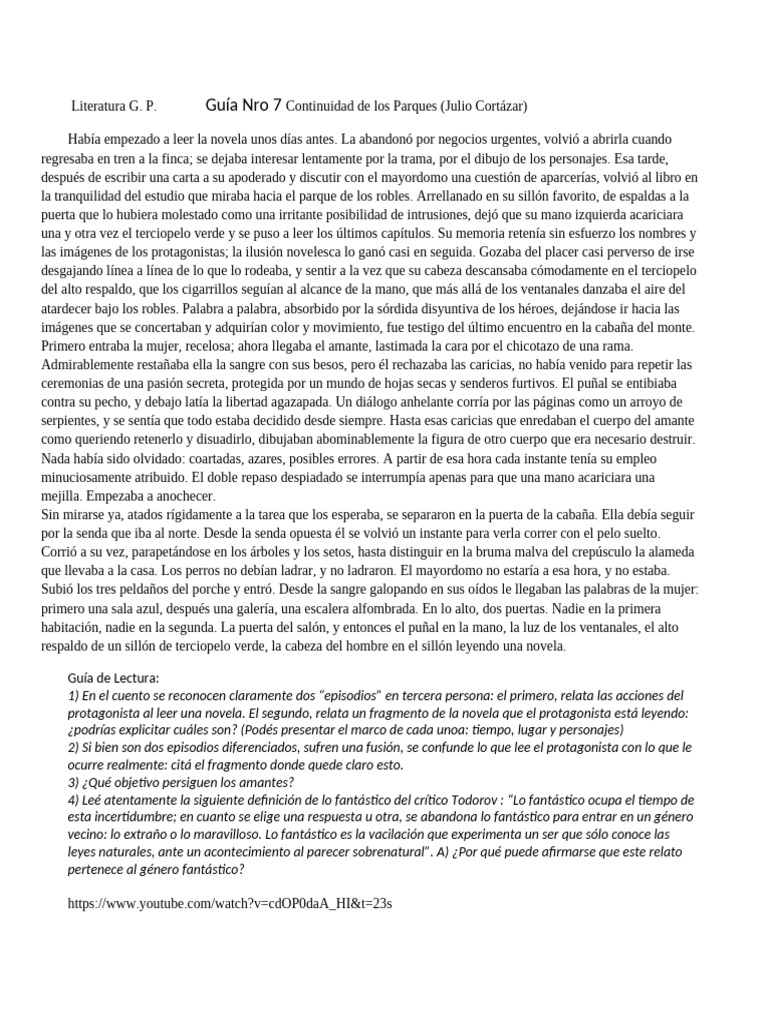 Guía Nro 7 Continuidad de Los Parques | PDF | Fantasía