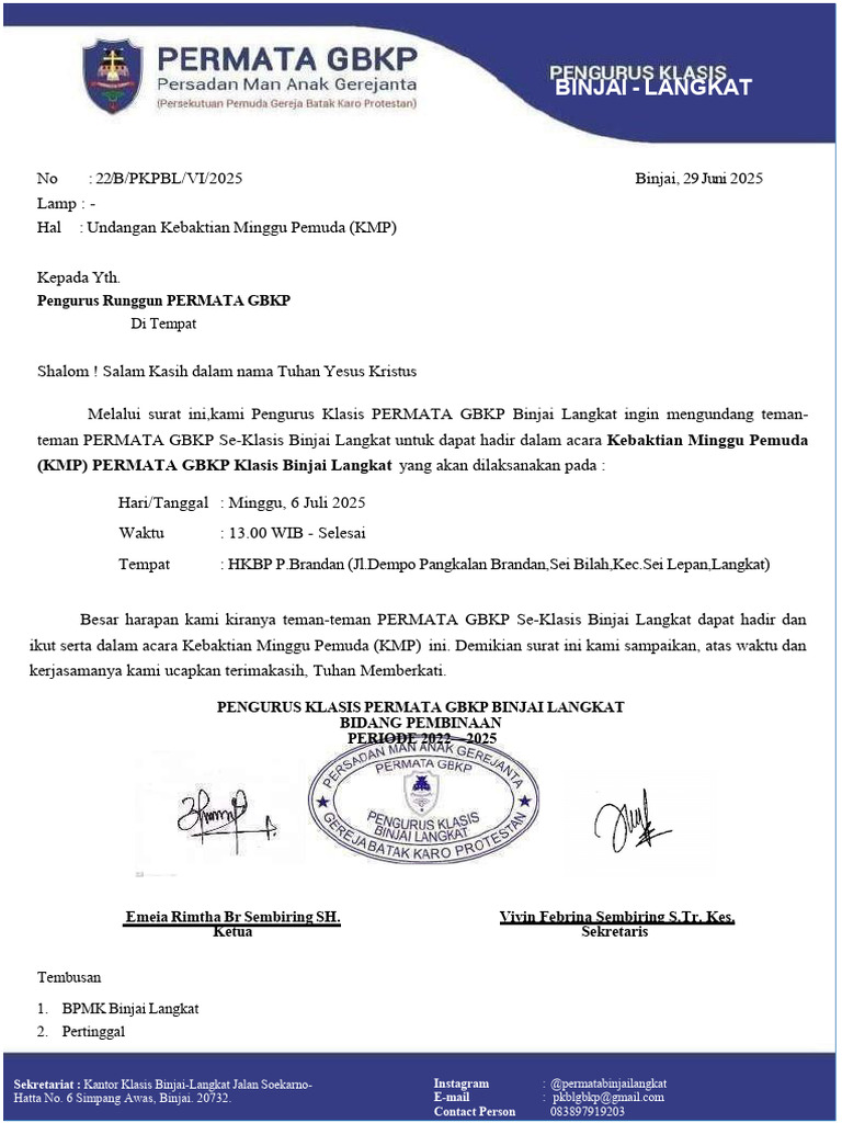 Surat Undangan KMP Juli 25 | PDF