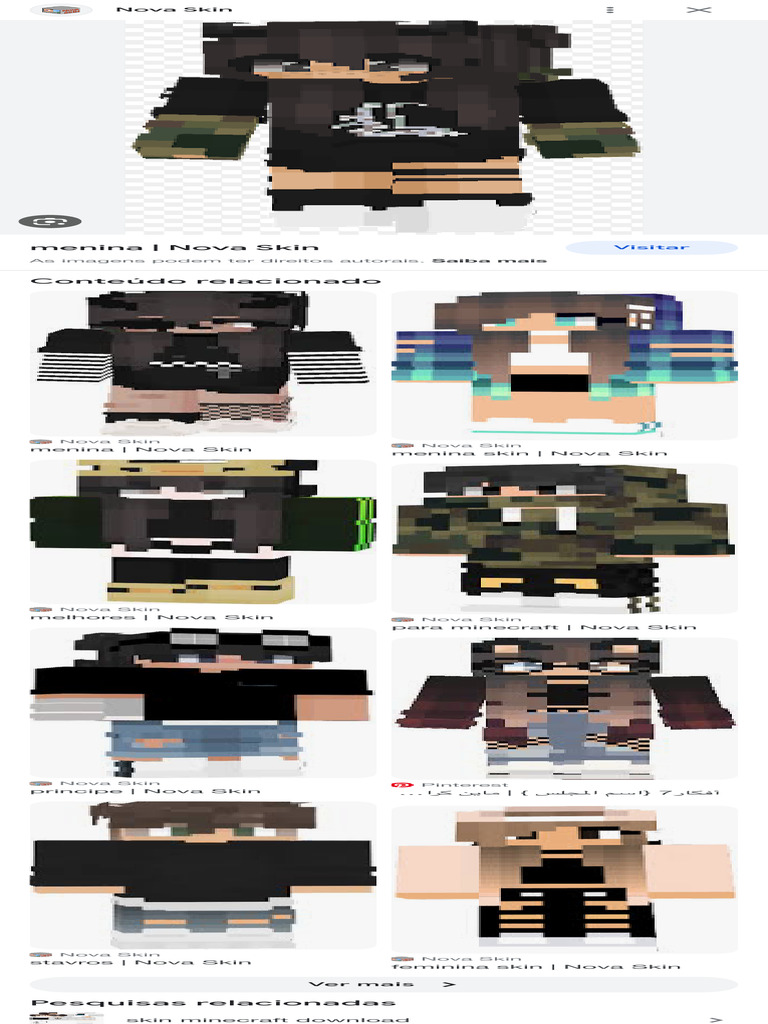 Skin Do Minecraft de Menina - Pesquisa Google | PDF