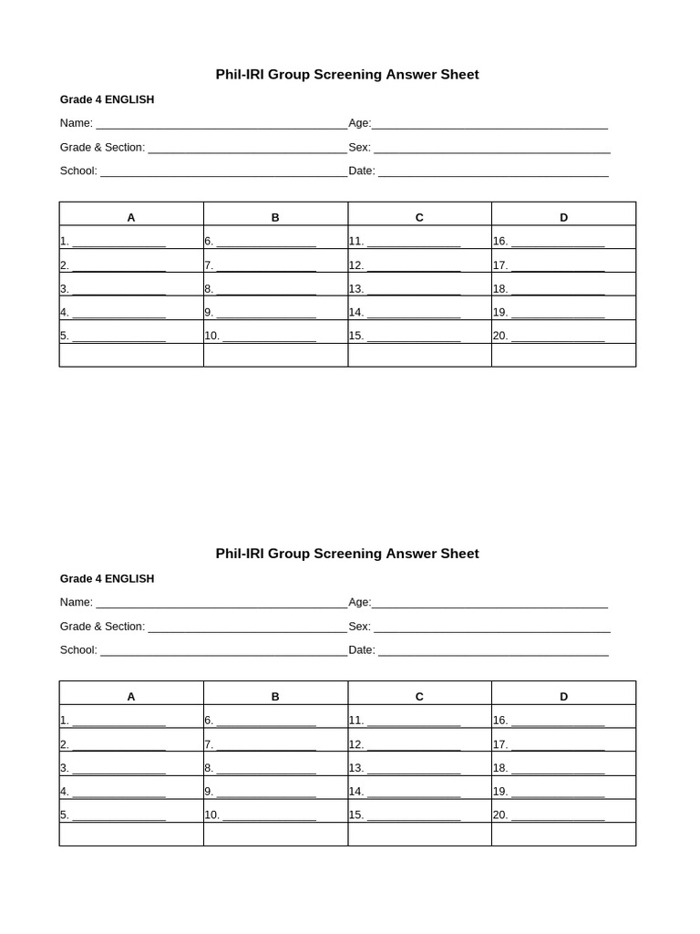GST Answer Sheet - English Gr. 4-6 | PDF | Chess Theory | Chess Openings
