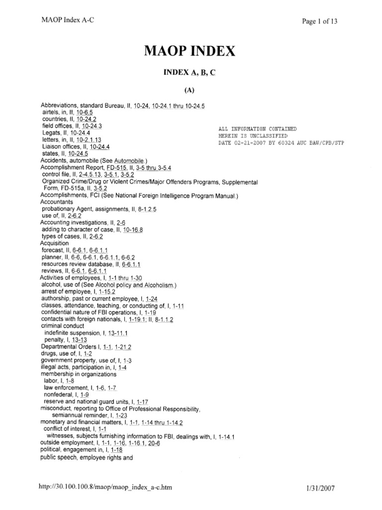 Maop Index | PDF
