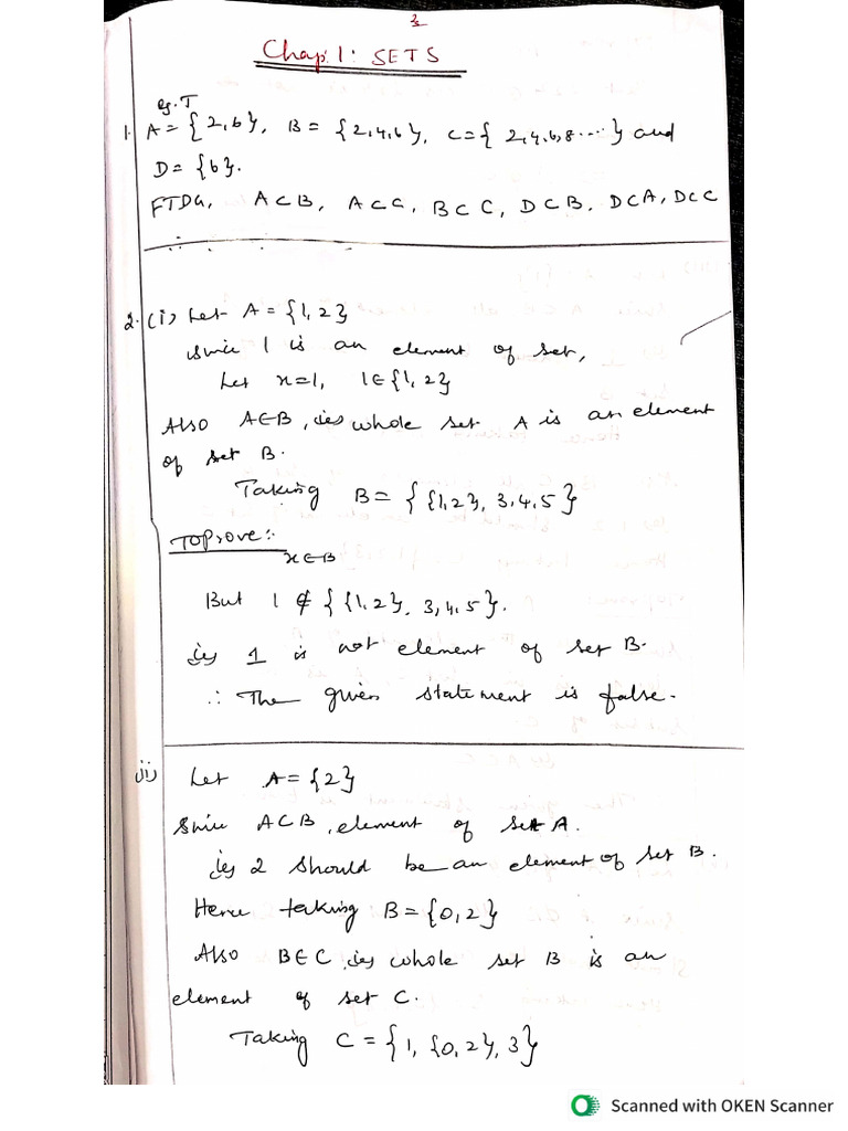 Class XI - Chap 1 Sets (Miscellaneous Exercise Solution) | PDF