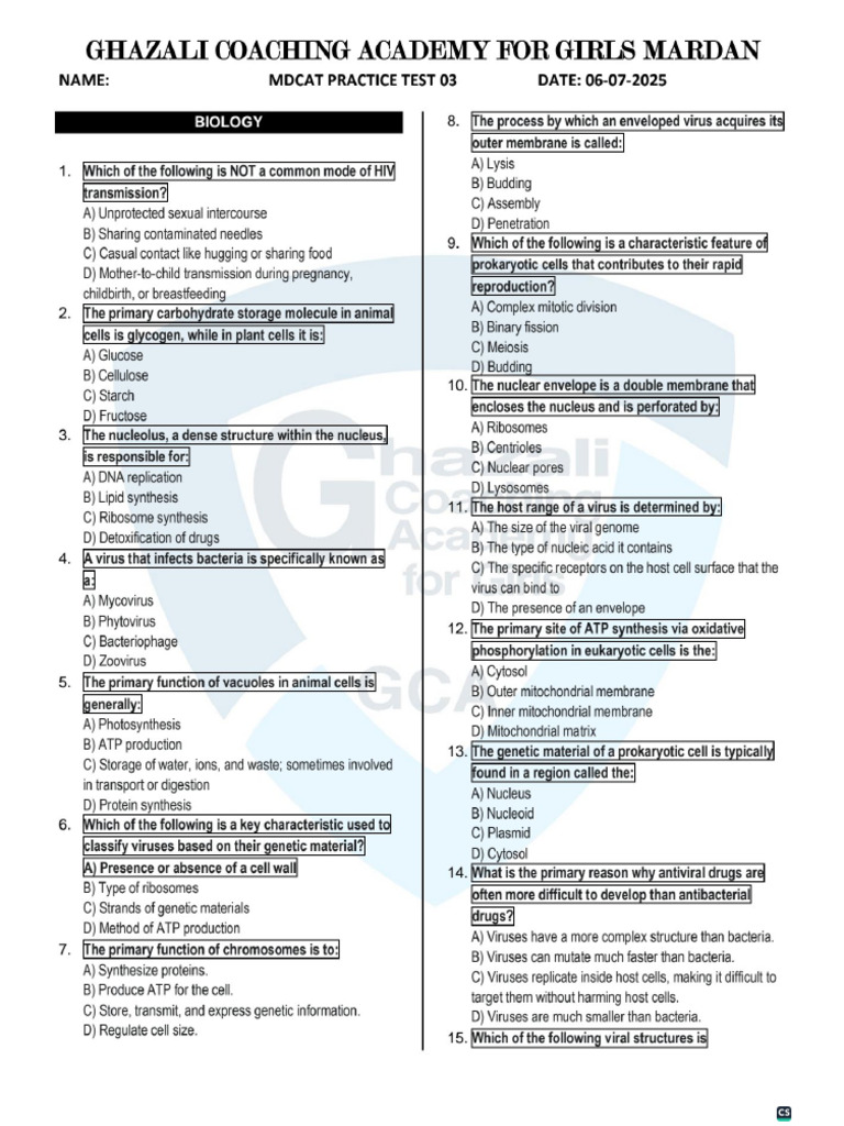 GCA Test 3 With Explanation, 06-07-2025 | PDF