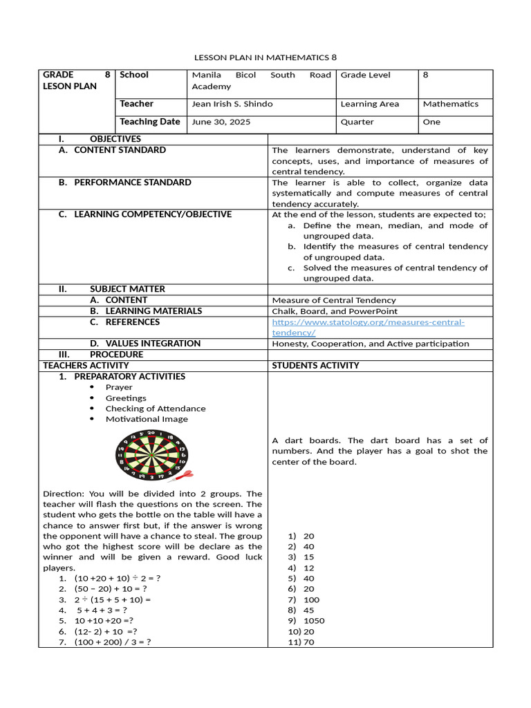 Measures of Central Tendency | PDF | Mode (Statistics) | Mathematics