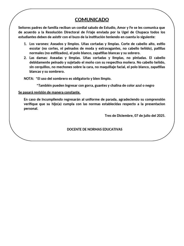 Comunicado de Friaje Corregido 2025 | PDF
