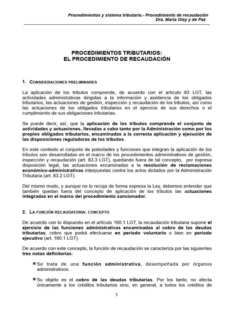 Tema 13. Procedimientos y Sistema Tributario. Procedimiento de Recaudación. | PDF | Pagos | Mandato
