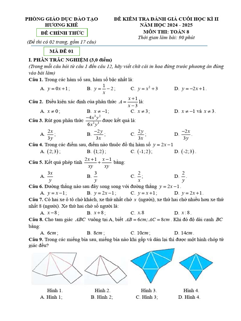 ôn tập toán 8 HKII | PDF