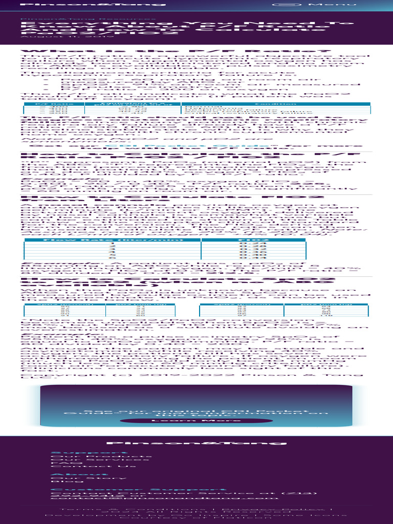PF Ratio and How To Calculate PaO2FIO2 Pinson & Tang | PDF | Physiology ...