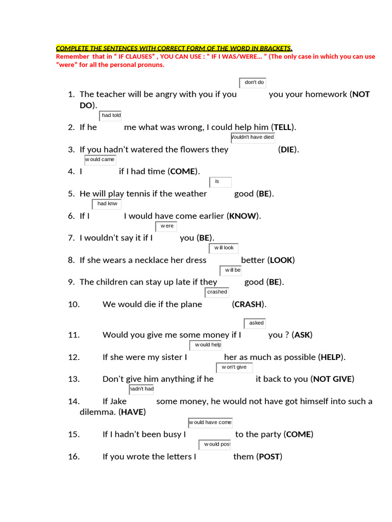 Task - Conditional Sentences | PDF | Chess Theory | Chess