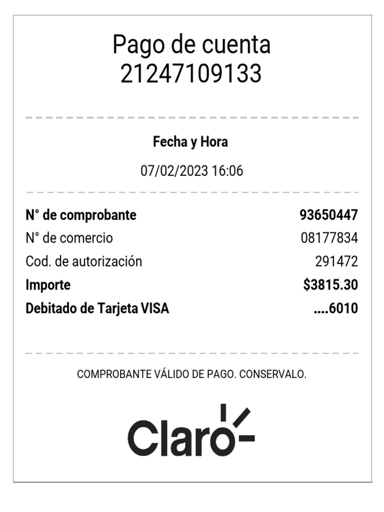 Comprobante Claro | PDF