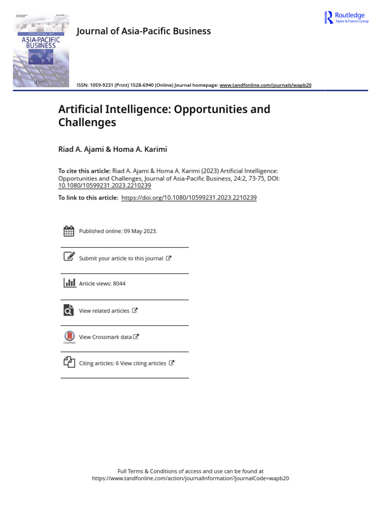 Artificial Intelligence Opportunities and Challenges | PDF | Artificial ...