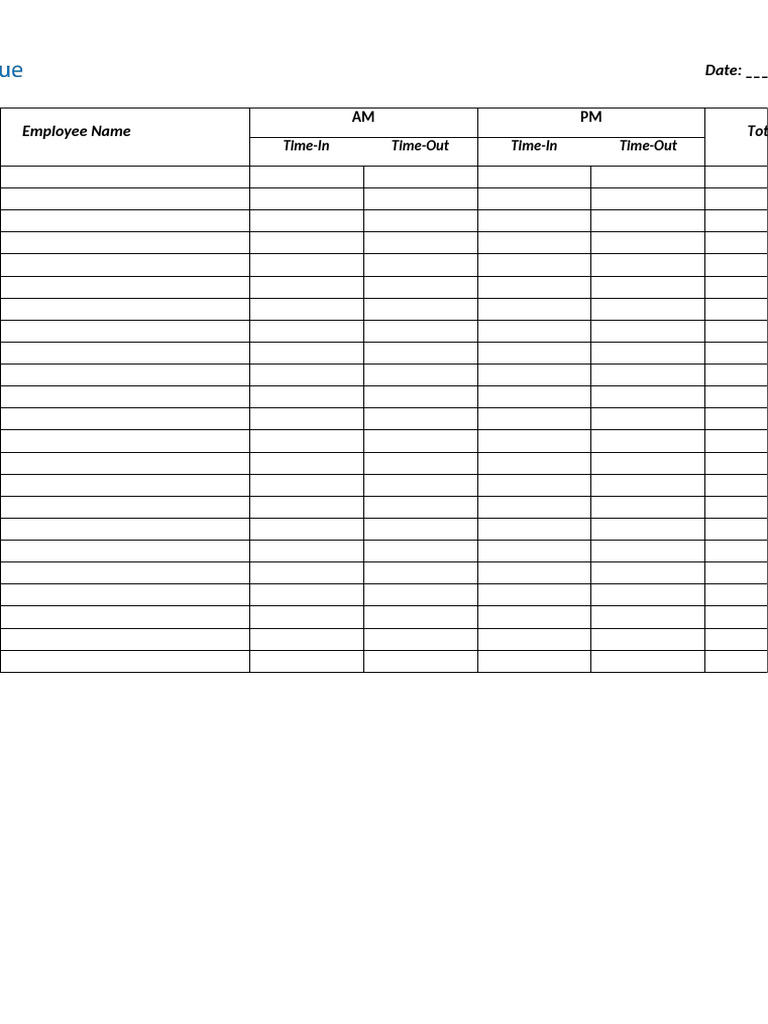 Printable Time in Time Out Sheet A4 | PDF
