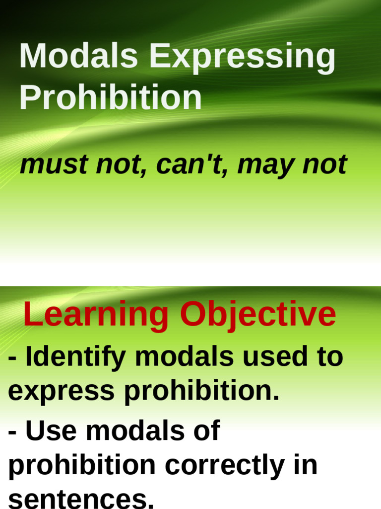 Modals Prohibition Activity | PDF