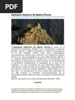 5 Preguntas de SANTUARIO HISTÓRICO DE MACHU PICCHU | PDF